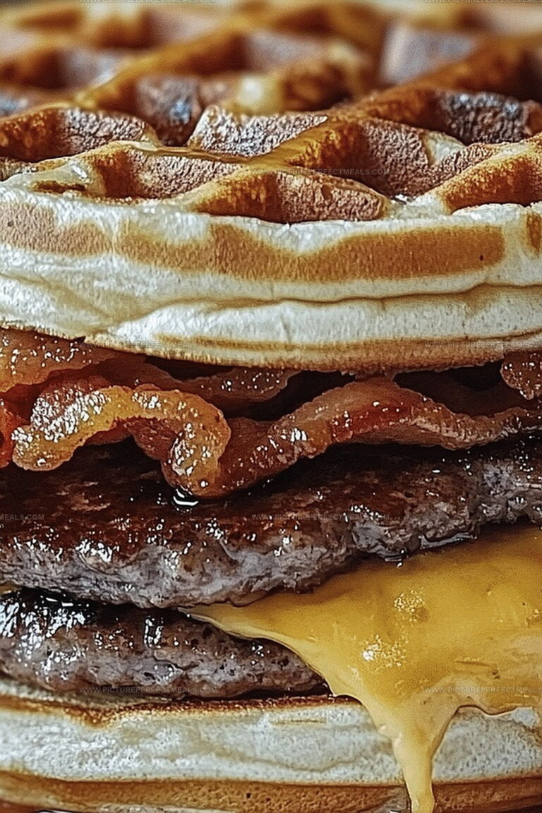 Golden Maple Bacon Waffle Burger Recipe: Sweet Meets Savory - Picture ...